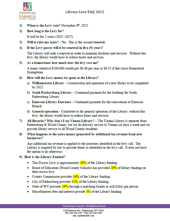 Library FAQ 2022-11 – Parkersburg & Wood County Public Library