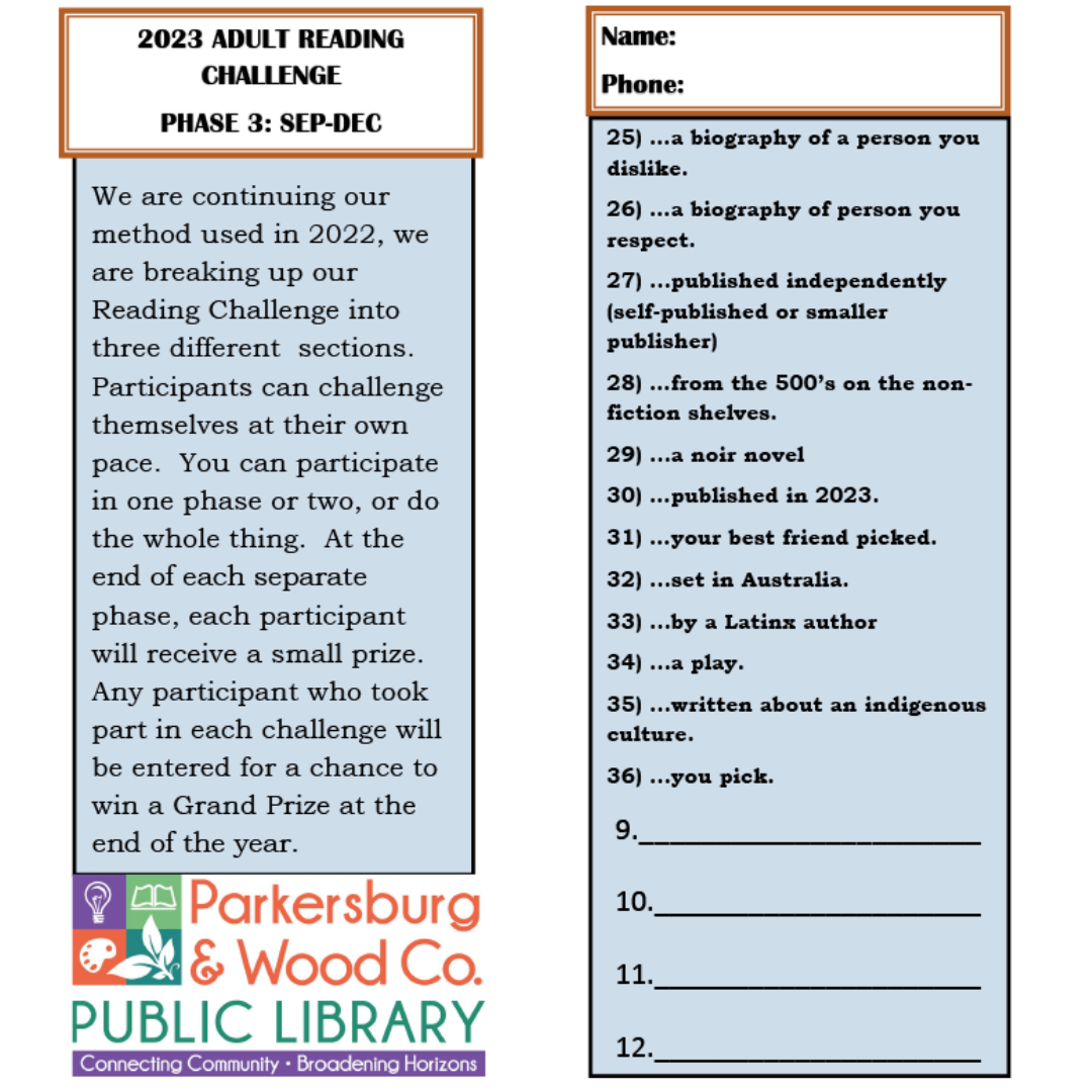 2023 ARC Phase 3 – Parkersburg & Wood County Public Library