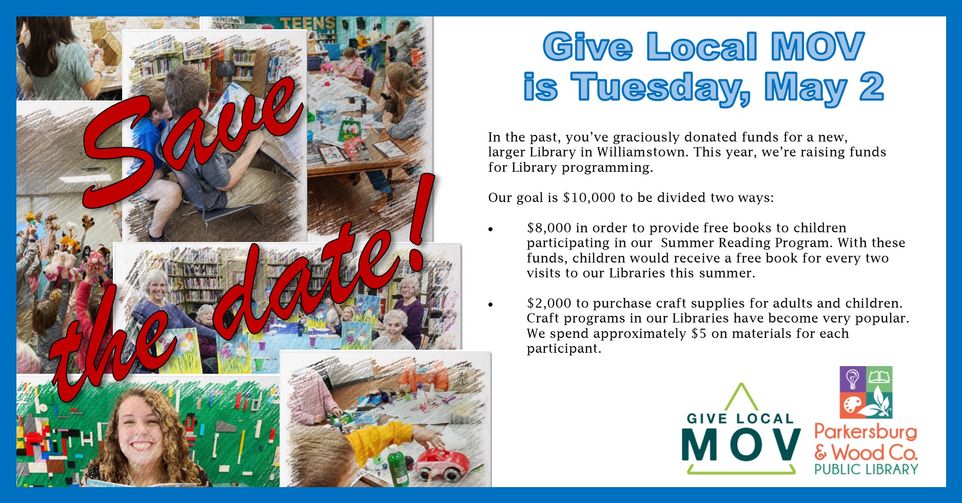 Give Local MOV 2023 Save Date – Parkersburg & Wood County Public Library