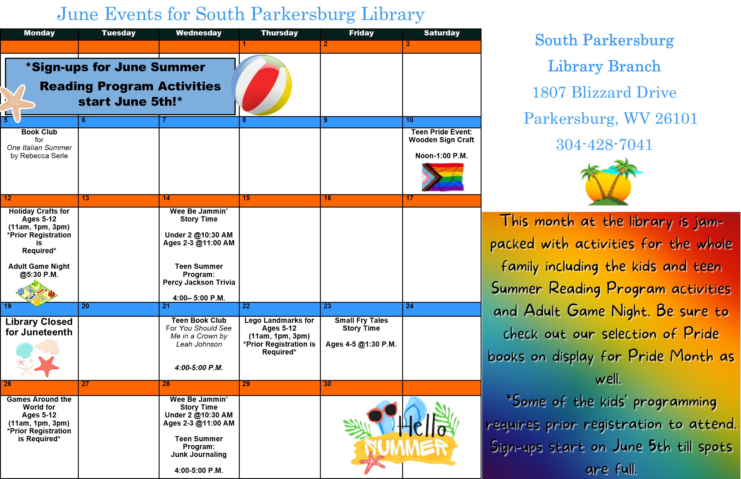 South June Calendar – Parkersburg & Wood County Public Library